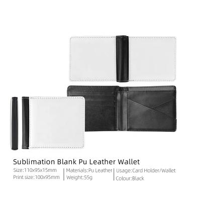 China Double Sided Pu Leather Sublimation Wallet Blanks Personalized Wallet For Men for sale