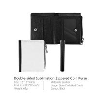 China PU Leather Mens Personalized Bifold Wallet Sublimation Coin Bag for sale