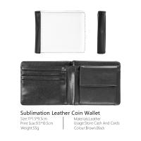 China Sublimation Leather Flap Wallet Custom Bifold Wallet For Men for sale