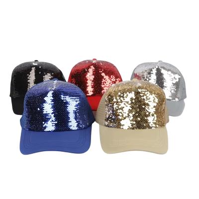 China Sublimation Sequin Baseball Cap Custom Baseball Caps With Logo Photo Printing for sale