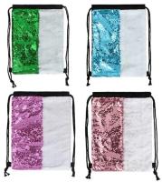 China Sublimation Printing Mermaid Sequin Reversible Backpack Sublimation Drawstring Bags Blanks for sale