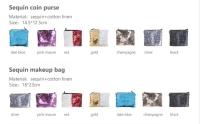 China DIY Sublimation Sparkly Sequin Makeup Bag Customized Sequin Cosmetic Bag Blanks for sale