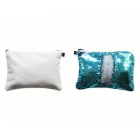 China Blank Flip Sequin Sublimation Make Up Bag Custom Logo Reversible Bling Glitter Sublimation Cosmetic Bag for sale