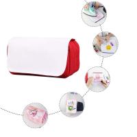 China Double Layer Sublimation Pencil Case Blank DIY Custom Polyester Sublimation Makeup Bag For Women for sale