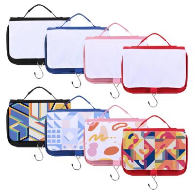 China Sublimation Toiletry Bag Custom Blanks Hanging Cosmetic Bag Personalised Travel Wash Bag for sale
