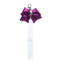 China Unique Personalized Gifts Pre-Tied Sublimation Blank Bowknot Keyring With Double Sided Printing Ribbon Lanyard DIY Colored Cute Bow Decoration for sale