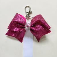 China Unique Personalized Gifts Pre-Tied Sublimation Blank Bowknot Keyring With Double Sided Printing Ribbon Lanyard DIY Colored Cute Bow Decoration for sale