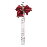 China Unique Personalized Gifts Pre-Tied Sublimation Blank Bowknot Keyring With Double Sided Printing Ribbon Lanyard DIY Colored Cute Bow Decoration for sale