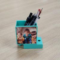 China Blank Plastic Sublimation Pen Holder Custom Office Desk Pencil Container Brush Pot for sale