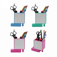 China Blank Plastic Sublimation Pen Holder Custom Office Desk Pencil Container Brush Pot for sale