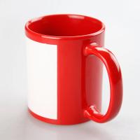 China 11oz Sublimation Ceramic Coffee Mug With White Patch Bulk Sublimation Mugs for sale