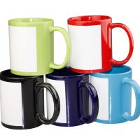 China 11oz Sublimation Ceramic Coffee Mug With White Patch Bulk Sublimation Mugs for sale
