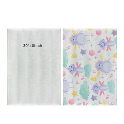 China White Blank Sublimation Baby Blanket Custom Super Soft Fleece Flannel Swaddle Sublimation Blankets for sale