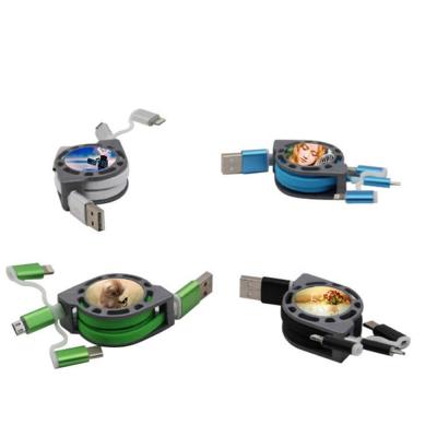 China Double Sided 3 In 1 Sublimation USB Data Cable Custom Flash Drive for sale