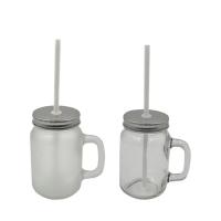 China Clear And Frosted Sublimation Mason Jar Custom Sublimation Glass Cup Blanks for sale