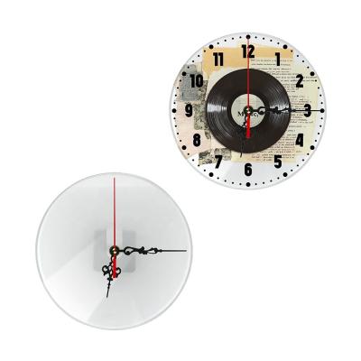 China 20cm 30cm Sublimation Glass Clock Coated Clock Photo Frame Blanks for sale
