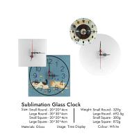 China 20cm 30cm Sublimation Glass Clock Coated Clock Photo Frame Blanks for sale