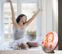 China Simulation Sunrise Sublimation Color Wakeup Lamp With FM Radio Digital Sublimation Alarm Clock Blanks for sale