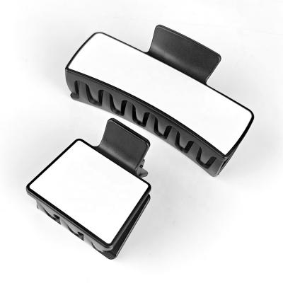 China Blank Plastic Sublimation Hair Clips Double-Sided personalized Hair Claw Clip With Aluminum Sheet for sale