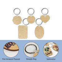 China Personalized Sublimation Wood Keychain Blank Wooden Keyring Plywood Keychain for sale