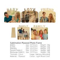 China 7*6 Inch DIY Printable Sublimation Wood Picture Frame For Baby And Friends Custom Wood Love Photo Frame for sale