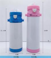 China 350ml And 500ml Sublimation Water Bottle Blanks With Straw Diy Custom Stainless Steel Water Bottle Sublimation for sale