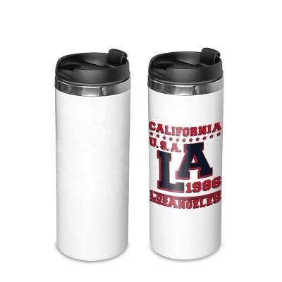 China 15oz 450ml White Sublimation Sport Water Bottle Blanks Straight Double Wall Vacuum Stainless Steel Sublimation Tumbler for sale