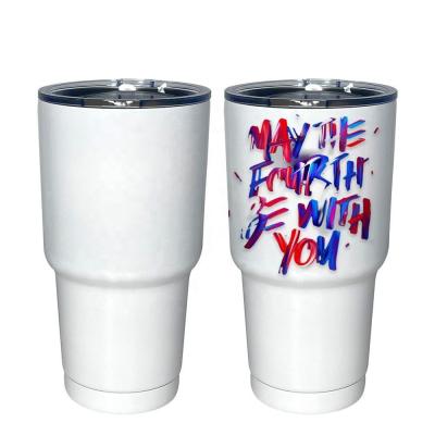 China 20oz And 30oz Blank Sublimation Tumblers Double Walled Vacuum Insulated Stainless Steel Car Cup With Lid for sale
