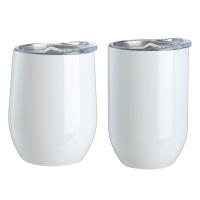 China 12oz Blank Sublimation Wine Tumblers Coffee Cups Mugs Sublimation Egg Tumbler Double Walled Vacuum Insulated Sublimation for sale