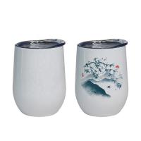 China 12oz Blank Sublimation Wine Tumblers Coffee Cups Mugs Sublimation Egg Tumbler Double Walled Vacuum Insulated Sublimation for sale