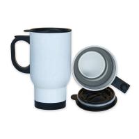 China Blank Stainless Steel Sublimation Car Cup Vacuum Insulated Travel Sublimation Car Mug With Handle And Lid for sale