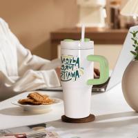 China Stainless Steel Insulated 14oz Sublimation Handle Car Cup Portable Sublimation Travel Mug With Straw for sale