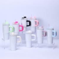 China Stainless Steel Insulated 14oz Sublimation Handle Car Cup Portable Sublimation Travel Mug With Straw for sale