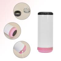 China Stainless Steel Sublimation Speaker Tumbler Blank With Double Lids Custom 16 Oz Skinny Sublimation Tumbler for sale