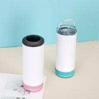 China Stainless Steel Sublimation Speaker Tumbler Blank With Double Lids Custom 16 Oz Skinny Sublimation Tumbler for sale