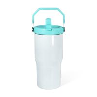 China 20 Oz Sublimation Tumbler With Flip Straw Handle Lid Custom Sublimation Sport Travel Bottle Car Cup for sale