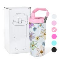 China 20 Oz Sublimation Tumbler With Flip Straw Handle Lid Custom Sublimation Sport Travel Bottle Car Cup for sale