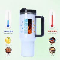 China Stainless Steel Blank 40oz Sublimation Tumbler With Handle Custom Tumblers With Logo for sale