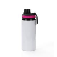 China Custom Logo 600ML Aluminum Sublimation Water Bottles With Handle Lid Sublimation Blanks Sport Water Bottle for sale