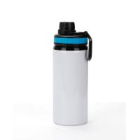 China Custom Logo 600ML Aluminum Sublimation Water Bottles With Handle Lid Sublimation Blanks Sport Water Bottle for sale
