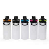 China Custom Logo 600ML Aluminum Sublimation Water Bottles With Handle Lid Sublimation Blanks Sport Water Bottle for sale