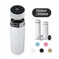 China Sublimation Blank Vacuum Smart Reminder Thermos Flask Led Digital Temperature Display Stainless Steel Water Bottle for sale