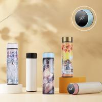 China Sublimation Blank Vacuum Smart Reminder Thermos Flask Led Digital Temperature Display Stainless Steel Water Bottle for sale