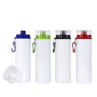 China 750ml Sublimation Aluminum Sport Water Bottle With Carabiner Blanks for sale