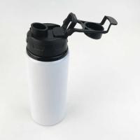 China Sublimation Blanks 600ml White Aluminum Sport Water Bottle Portable For Heat Press Transfer Printing for sale