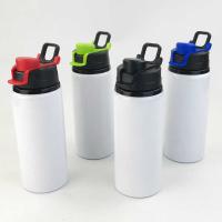 China Sublimation Blanks 600ml White Aluminum Sport Water Bottle Portable For Heat Press Transfer Printing for sale