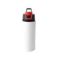 China Sublimation Blanks 600ml White Aluminum Sport Water Bottle Portable For Heat Press Transfer Printing for sale