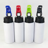 China Sublimation Blanks 600ml White Aluminum Sport Water Bottle Portable For Heat Press Transfer Printing for sale