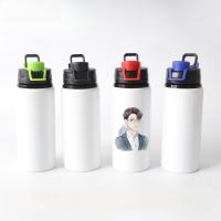 China Sublimation Blanks 600ml White Aluminum Sport Water Bottle Portable For Heat Press Transfer Printing for sale