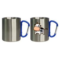 China Sublimation Stainless Steel Cup Custom Printing Blank Stainless Steel Mountaineering Buckle Handle Sublimation Cups for sale